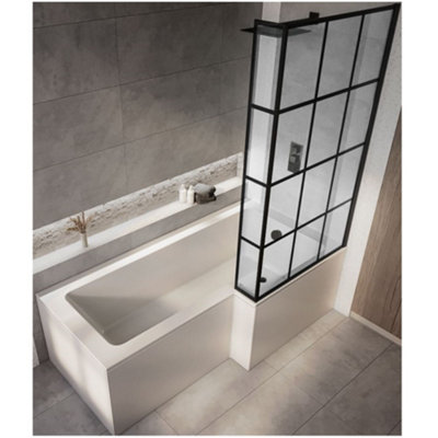HomeStyleStore White 1500 x 850mm Bathroom Right Hand Square Shower ...