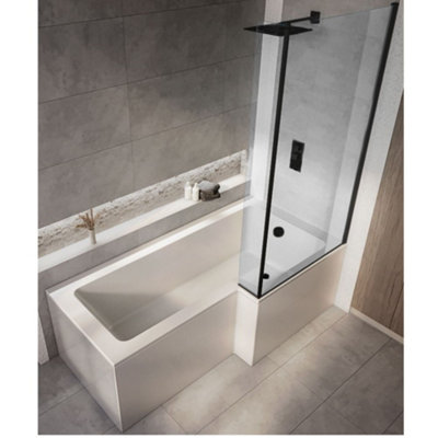 HomeStyleStore White 1500 x 850mm Bathroom Right Hand Square Shower ...