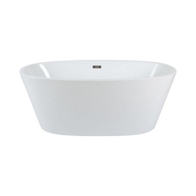 HomeStyleStore White 1595mm x 740mm Bathroom Double Ended Freestanding ...