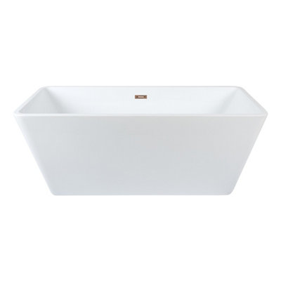 HomeStyleStore White 1615mm x 720mm Bathroom Double Ended Freestanding ...