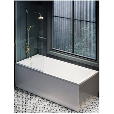 HomeStyleStore White 1700 x 750mm Bathroom Single Ended Shower Bath ...