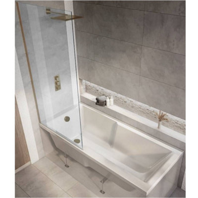 HomeStyleStore White 1700 x 750mm Bathroom Single Ended Square Shower ...