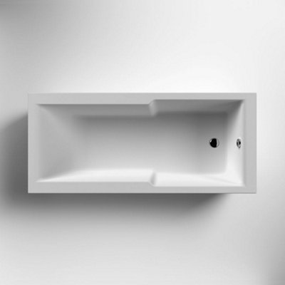 HomeStyleStore White 1700 x 750mm Bathroom Single Ended Square Shower ...