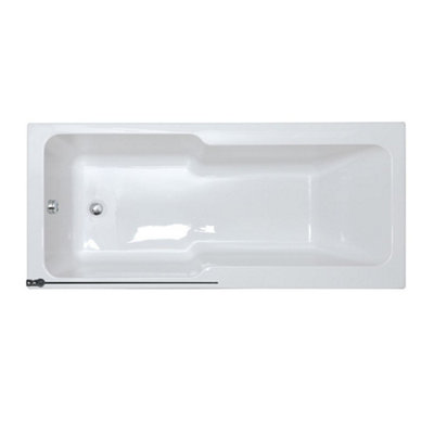 HomeStyleStore White 1700mm x 750mm Bathroom Single Ended Square Shower ...