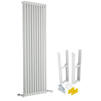 HomeStyleStore White Cast Iron Style Vertical Double Column Radiator ...