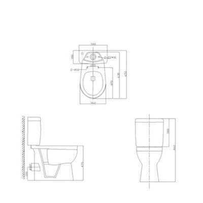 HomeStyleStore White High Rise Doc M Close Coupled Disabled WC Toilet ...