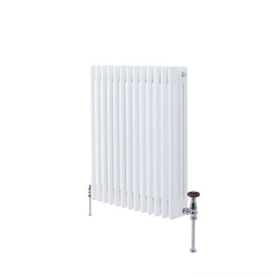 HomeStyleStore White Horizontal Cast Iron Style Four Column Radiator ...