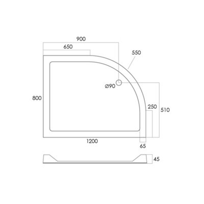 HomeStyleStore White Low Profile Left Hand Offset Quadrant Shower Tray ...