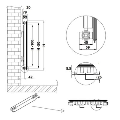 HomeStyleStore White Type 11 Single Panel Horizontal Convector Radiator ...
