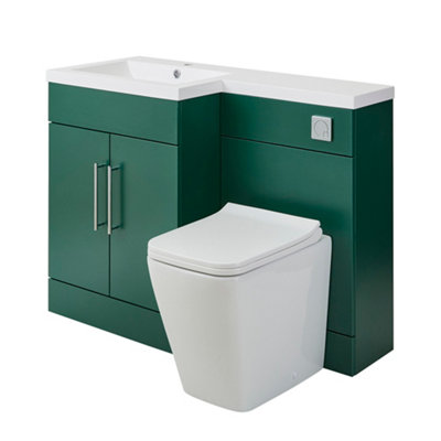 HomeStyleStore1105mm Dark Green Left Hand Bathroom Combination Vanity ...