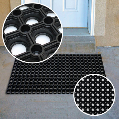 Hometex All Seasons Outdoor Entrance Mat - 60 x 80cm, Black