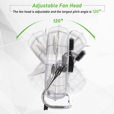 HOMIU 16" Floor Fan, Floor Standing High Velocity Electric Portable ...
