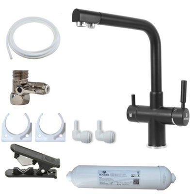 Hommix Berta Black 3-Way Tap & Advanced Single Filter Under-sink ...