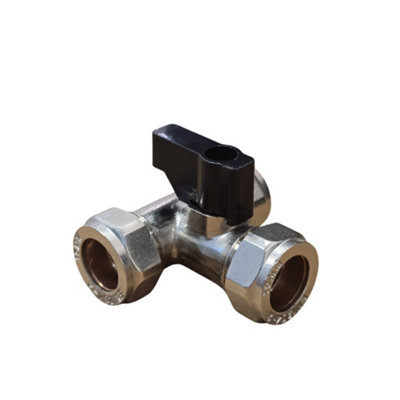 Hommix Equal 15mm Full Bore Isolating Compression T-Valve Chrome