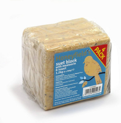 Honeyfields Suet Block with Mealworms and Insects Pack of 4 | DIY at B&Q