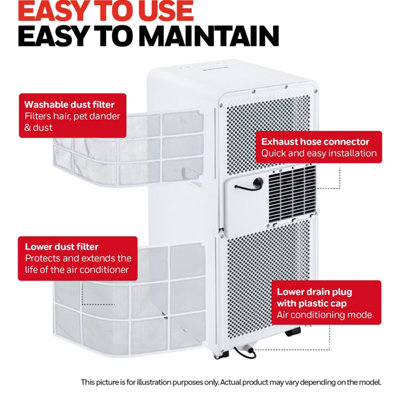 Honeywell 7000 BTU Air Conditioner & 14L/Day Dehumidifier, 3 in 1 ...