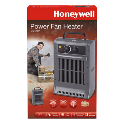 Honeywell Electric Heavy Duty Fan Heater - Grey
