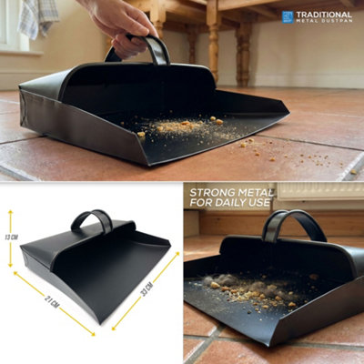Hooded Large Traditional Metal Dustpan Enclosed design with Handle ...