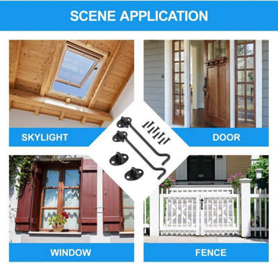 Hook and Eye Latch Heavy Duty Stainless Steel 6 Inch 1PK Black Door ...
