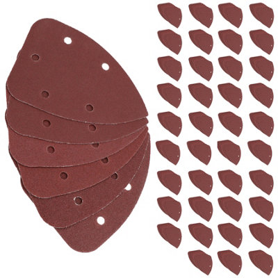 Hook And Loop Detail Sanding Pads Discs 140mm Triangular Mixed Grit 240 ...