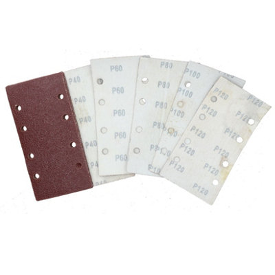 Hook/Loop 1/3 Sheet Sanding Sander Sandpaper Pads 10 Pack Mixed Grit 40 ...