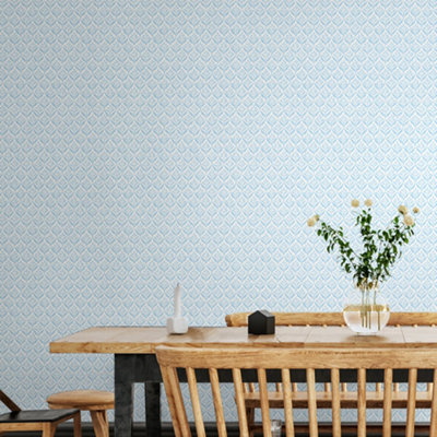 Hoopla Walls Mini Leaf - Sky 10m Wallpaper