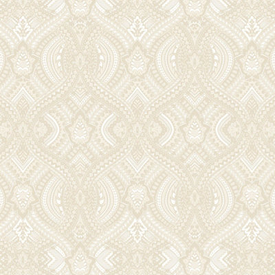 Hoopla Walls Natural Ogee Smooth Matt Wallpaper | DIY at B&Q