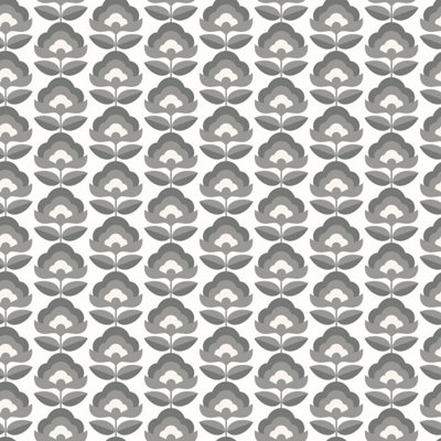 Hoopla Walls Retro Flower Chalkboard Smooth Matt Wallpaper