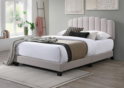 Hope Fabric Bed Frame in Pebble