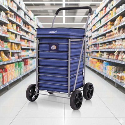 Hoppa Shopping Trolley Single 95cm 75.6L, Lightweight Folding 4 Wheel ...