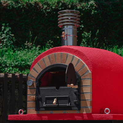 Horacio Wood Fired Outdoor Oven Royal Red - Clay Pizza & Bread Oven