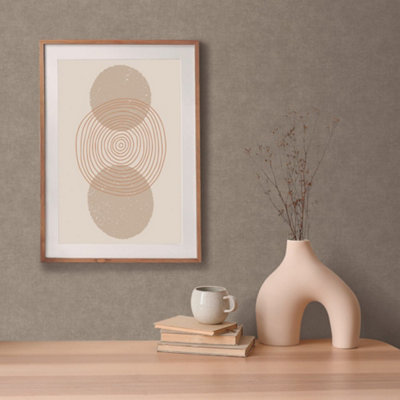 Horizon Brown Textured Plain Wallpaper