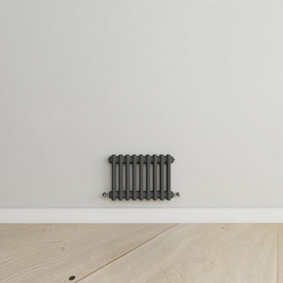 Horizontal Anthracite Double Column Radiator (H) 300mm x (W) 425mm.