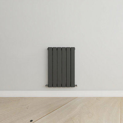Horizontal Anthracite Double Flat Panel Radiator (H) 600 mm x (W) 408 mm.