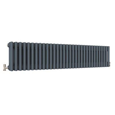 Horizontal Anthracite Triple Column Radiator (H) 300mm x (W) 1460mm.