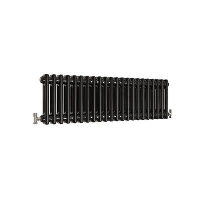 Horizontal Black Double Column Radiator (H) 300mm x (W) 1010mm.