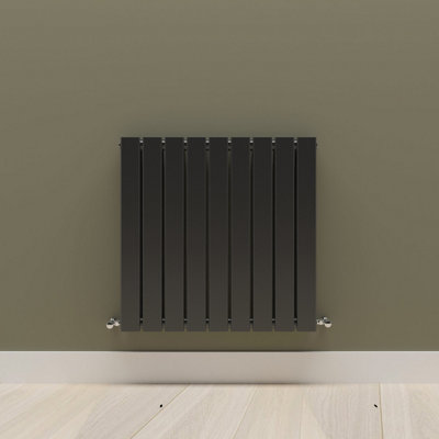 Horizontal Black Double Flat Panel Radiator (H) 600 mm x (W) 612 mm ...