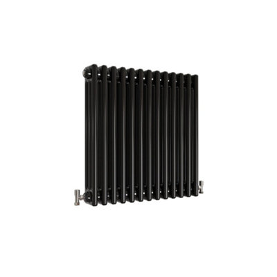 Horizontal Black Triple Column Radiator (H) 600mm x (W) 605mm.