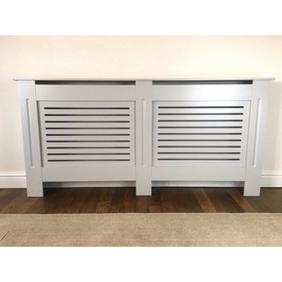 Horizontal Grill French Grey Painted Radiator Cover - XL | DIY at B&Q