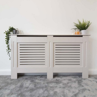 Horizontal Grill Oatmeal Painted Radiator Cover - Large | DIY at B&Q