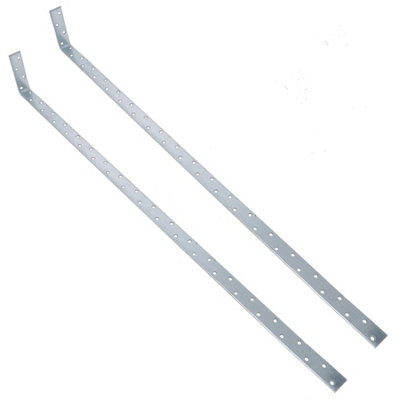 Horizontal H/Duty Restraint Strap 1000mm Length 100mm Bend Galvanised 2PK