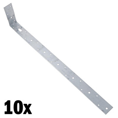 Horizontal H/Duty X Restraint Strap 600mm Length 100mm Bend Galvanised 10PK