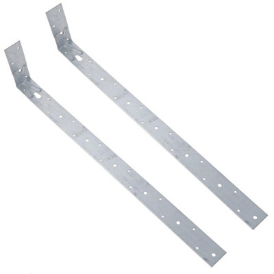 Horizontal H/Duty X Restraint Strap 600mm Length 100mm Bend Galvanised 2PK