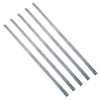 Horizontal Heavy Duty Restraint Strap 1000mm Length Flat Galvanised 5PK