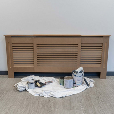 Horizontal Slat Unpainted Radiator Cover MDF Wooden - Adjustable - 140 ...