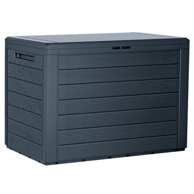 Horizontal Stripes 1 Anthracite 190L Wood Design Outdoor Storage Box ...