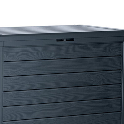 Horizontal Stripes 1 Anthracite 190L Wood Design Outdoor Storage Box ...