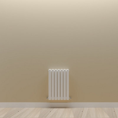 Horizontal White Double Oval Panel Radiator (H)600mm x (W)413mm.
