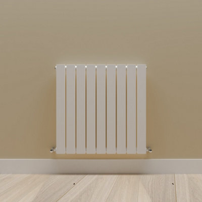 Horizontal White Single Flat Panel Radiator (H) 600 mm x (W) 612 mm.