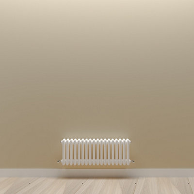 Horizontal White Triple Column Radiator (H) 300mm x (W) 830mm, 2615 BTU ...